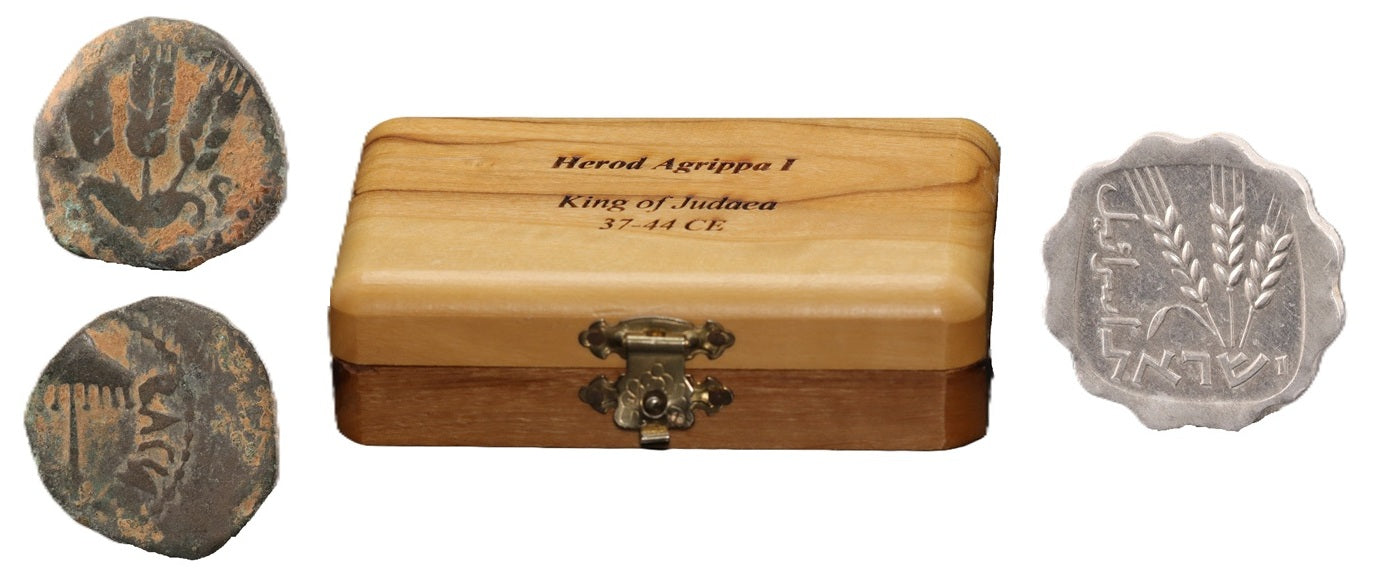 Set of Ancient Coin of Herod Agrippa I and It's Modern Echoes 37-44 CE ...